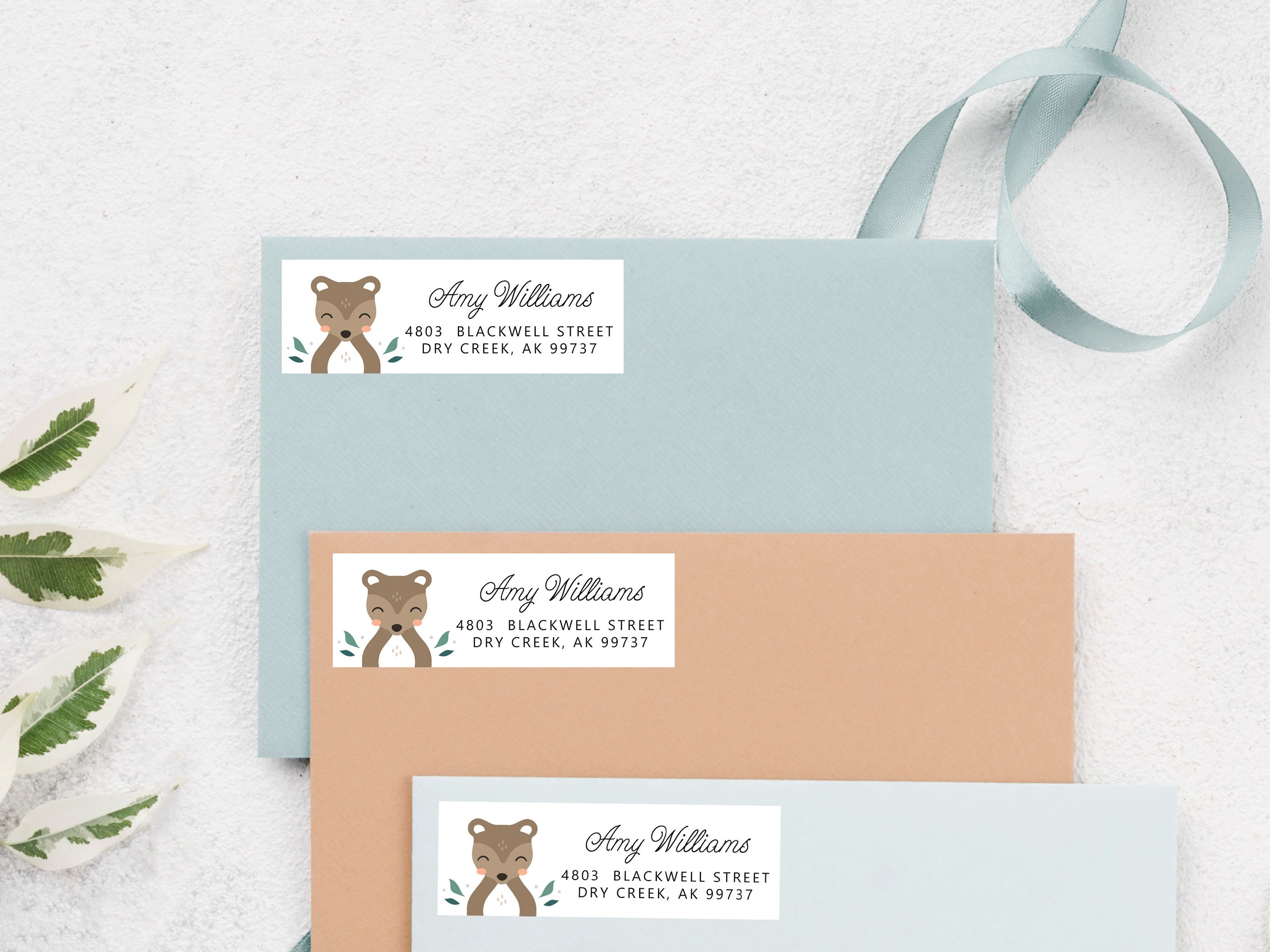 Address Label Bear Personalized Address Labels Kids Cute | Etsy