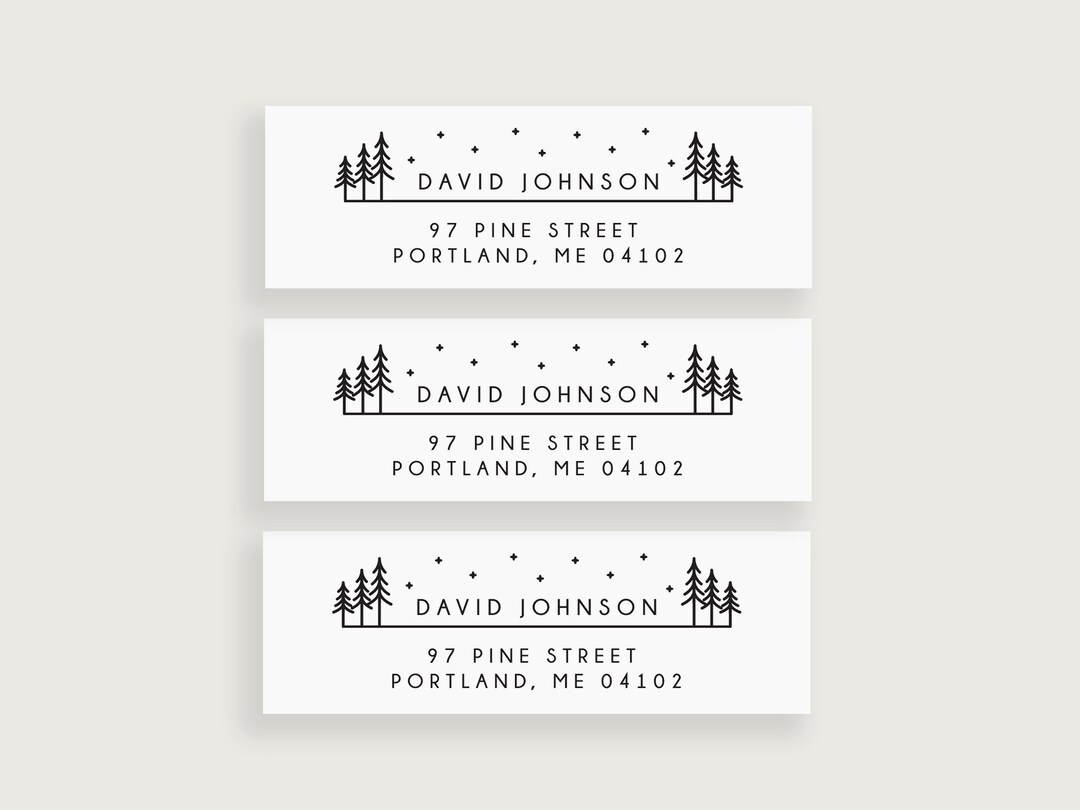 Pine Tree Sticker, Pine Address Labels, Address Label Tree, Design #97 ...