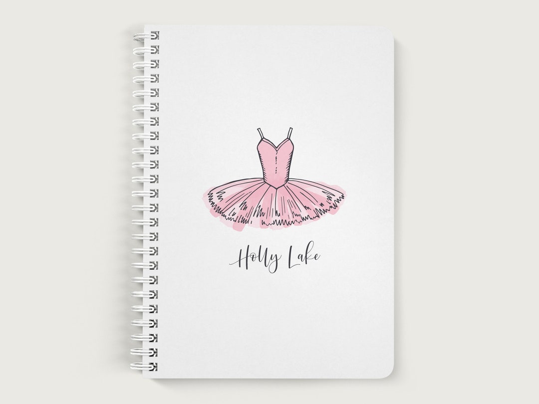 Personalized Ballet Notebook, Pink Notebook for Girls, Lined or Unlined ...