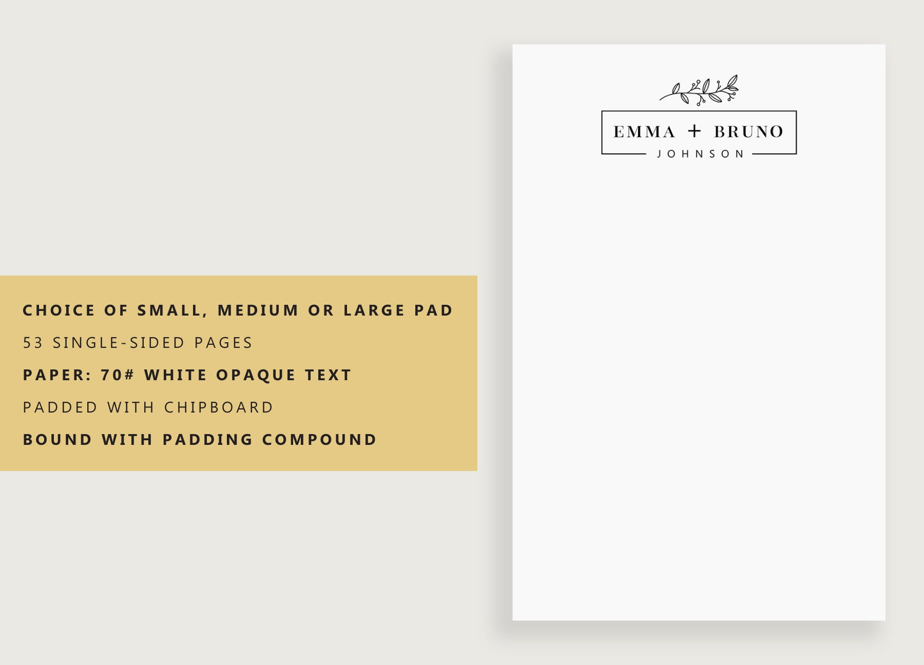 Wedding Notepad Personalized Stationery Writing Sets Custom - Etsy