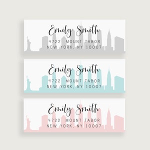 New York City NYC Skyline Return Address Labels, Sticker Address Label ...