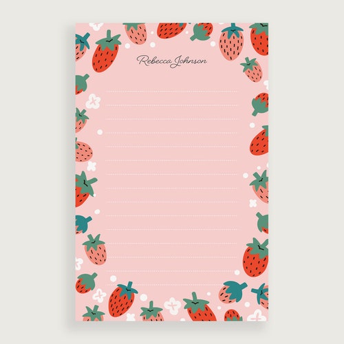 Strawberry Notebook Pink Notebook Cover Strawberry Journal - Etsy