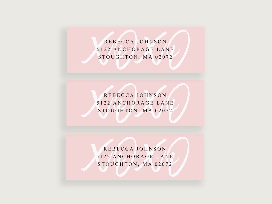 Love Address Label, XOXO Return Address Stickers, Valentines Address ...