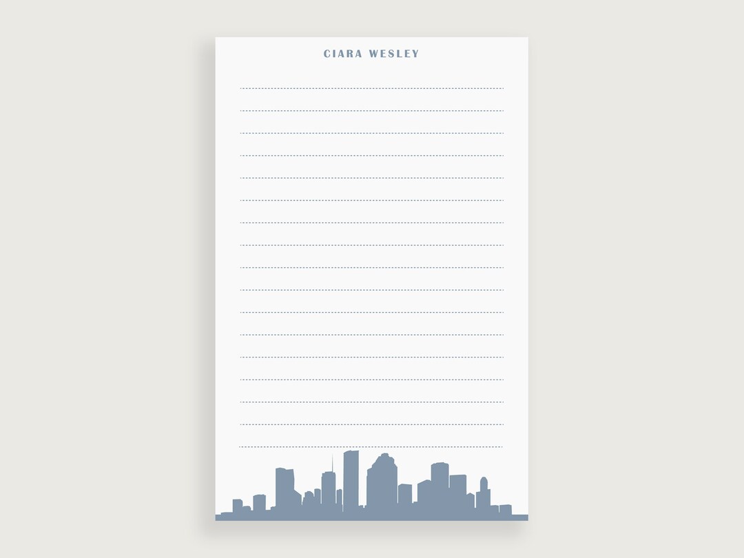 Houston Skyline Notepad, Texas Gifts, Texas Notepad, Personalized ...