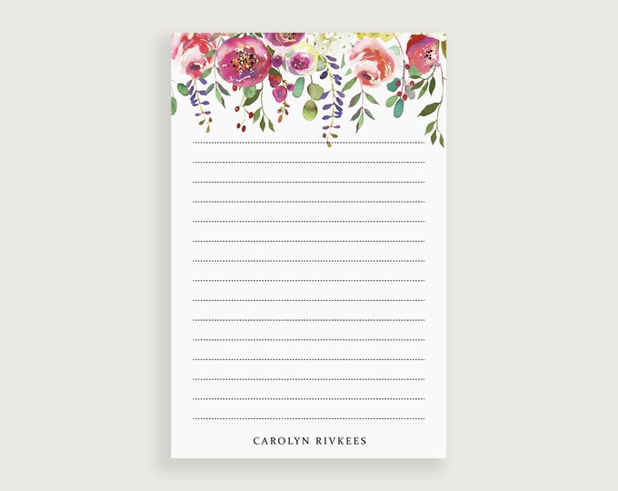 Womens Personalized Note Pads, Custom Stationary Notepad, Customized ...