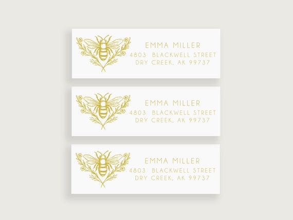 Bee Address Labels with Stickers Address Stickers for | Etsy