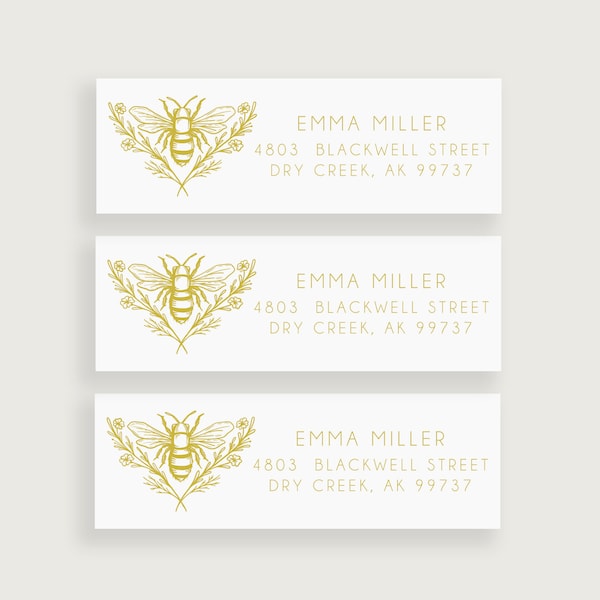 Bee Address Stamp - Etsy
