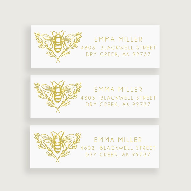 Bee Address Stamp - Etsy