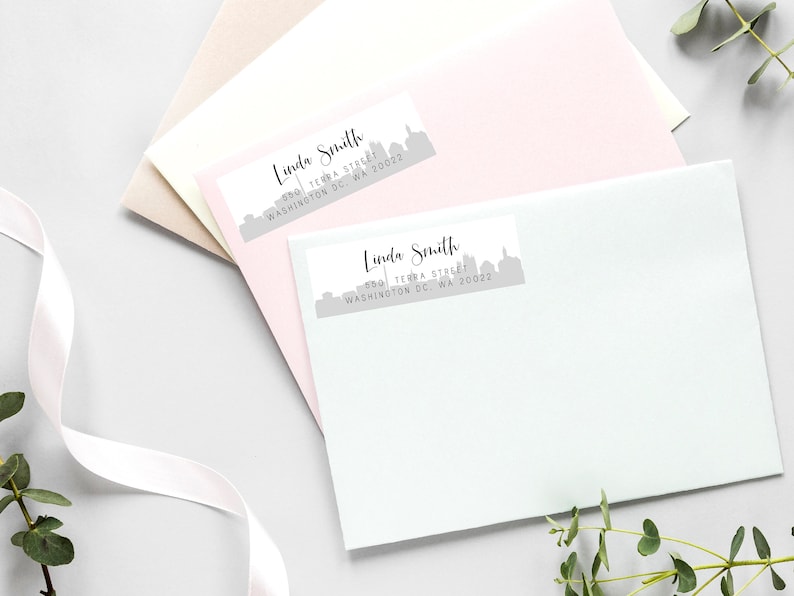 Washington DC Skyline Return Address Labels Sticker Address - Etsy