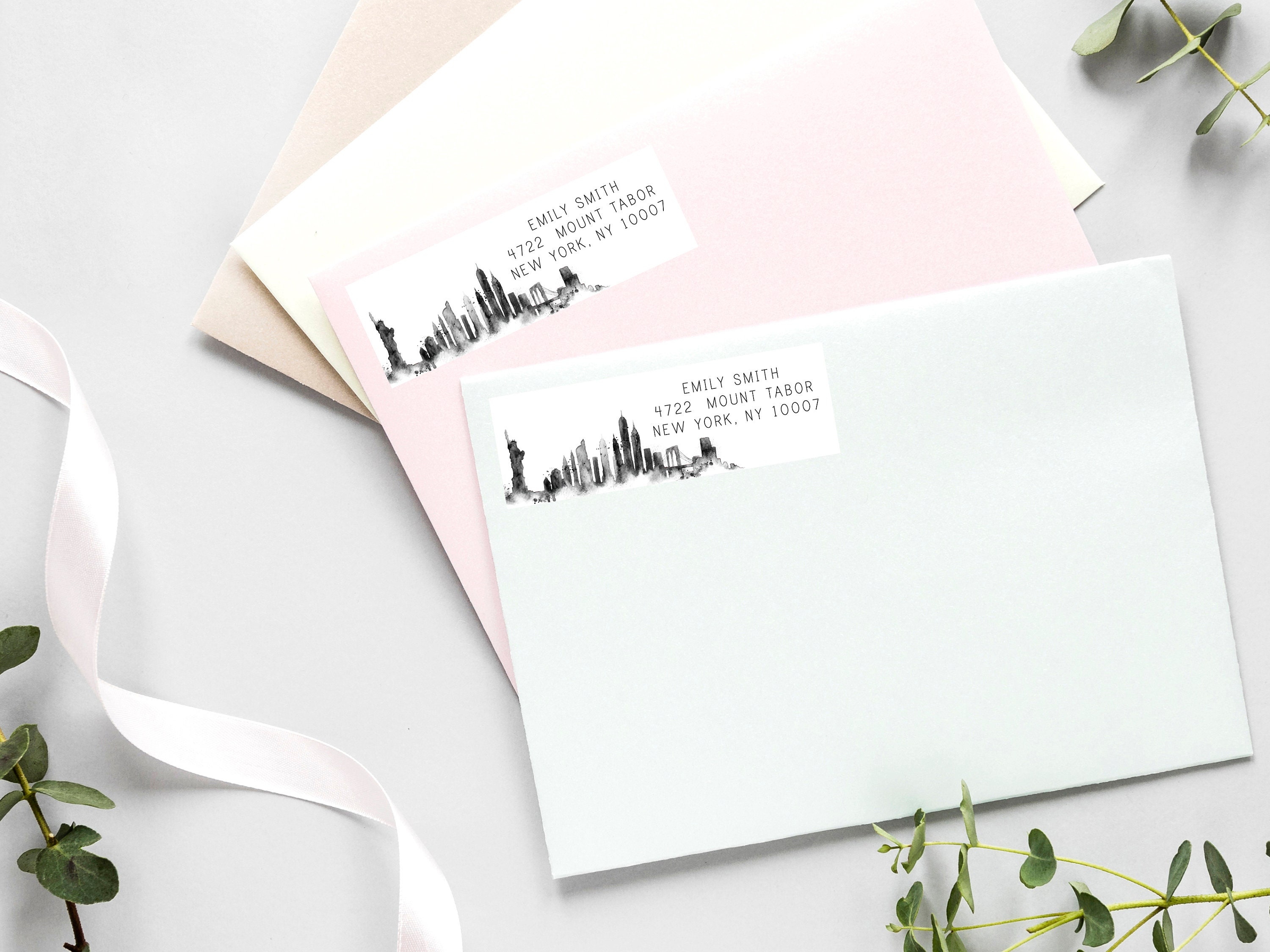 New York City NYC Skyline Return Address Labels Sticker - Etsy