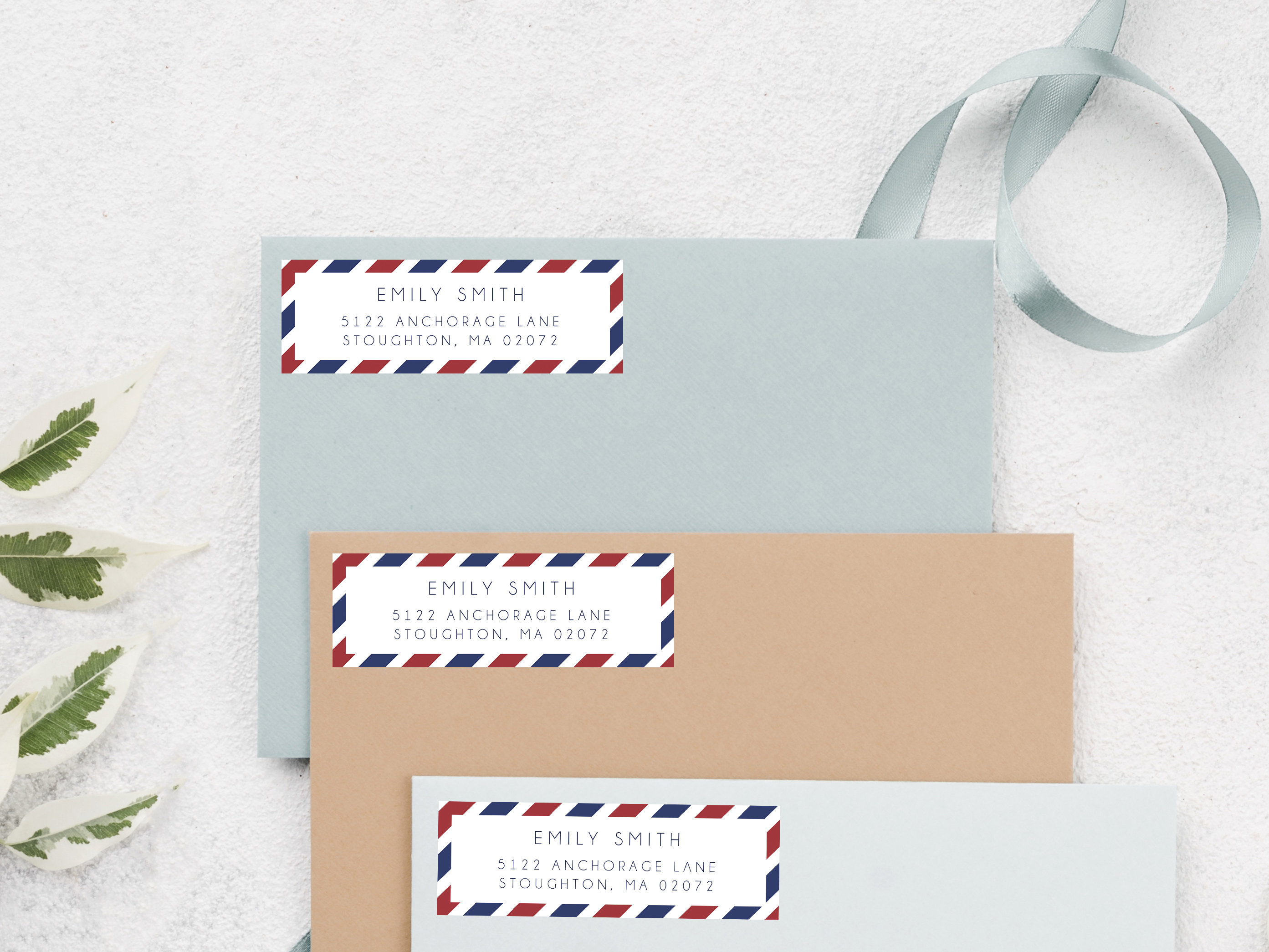Airmail Return Address Stickers Address Labels Masculine - Etsy