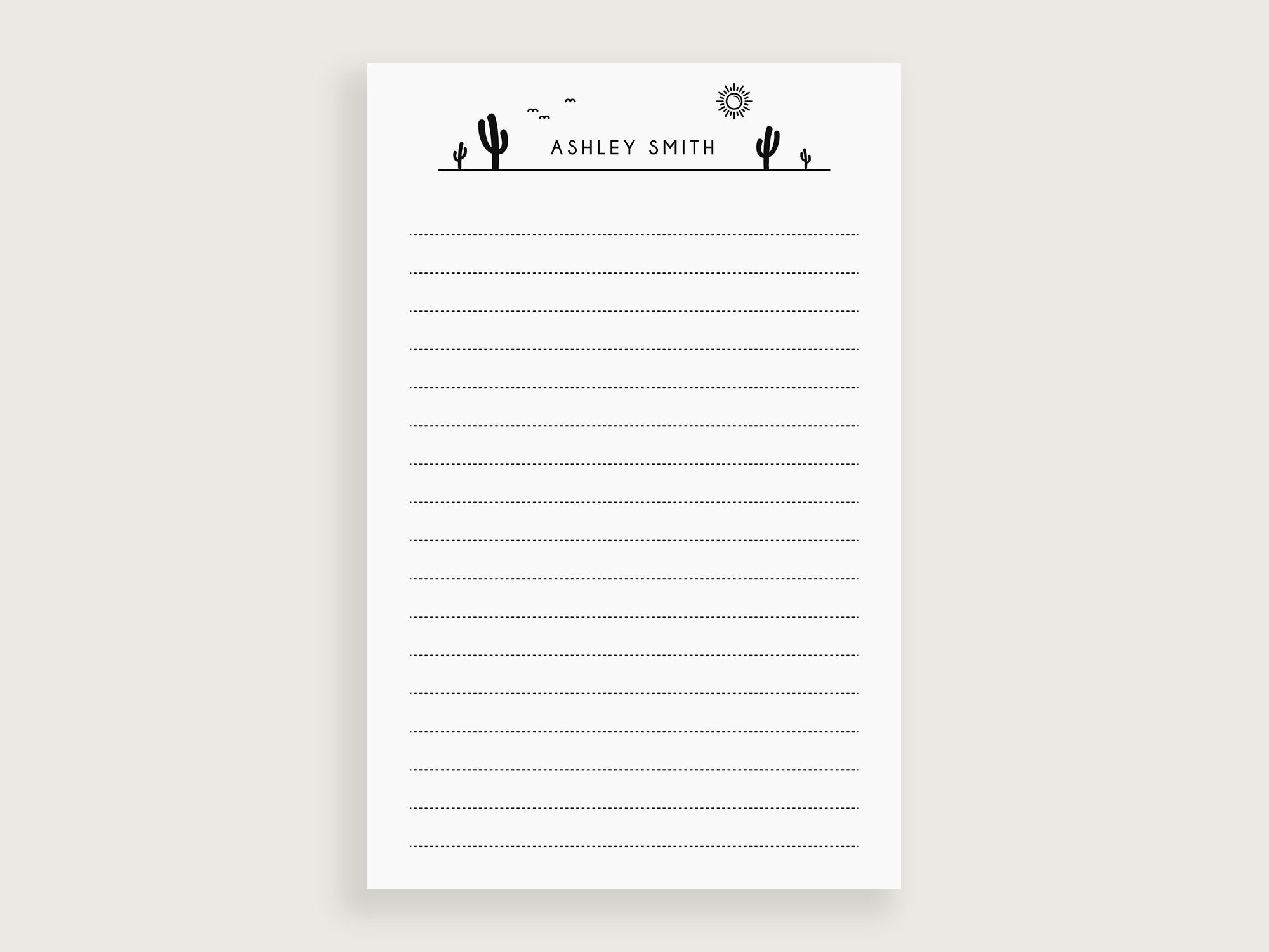 Personalized Notepad Cactus Notepad Succulent Notepad | Etsy