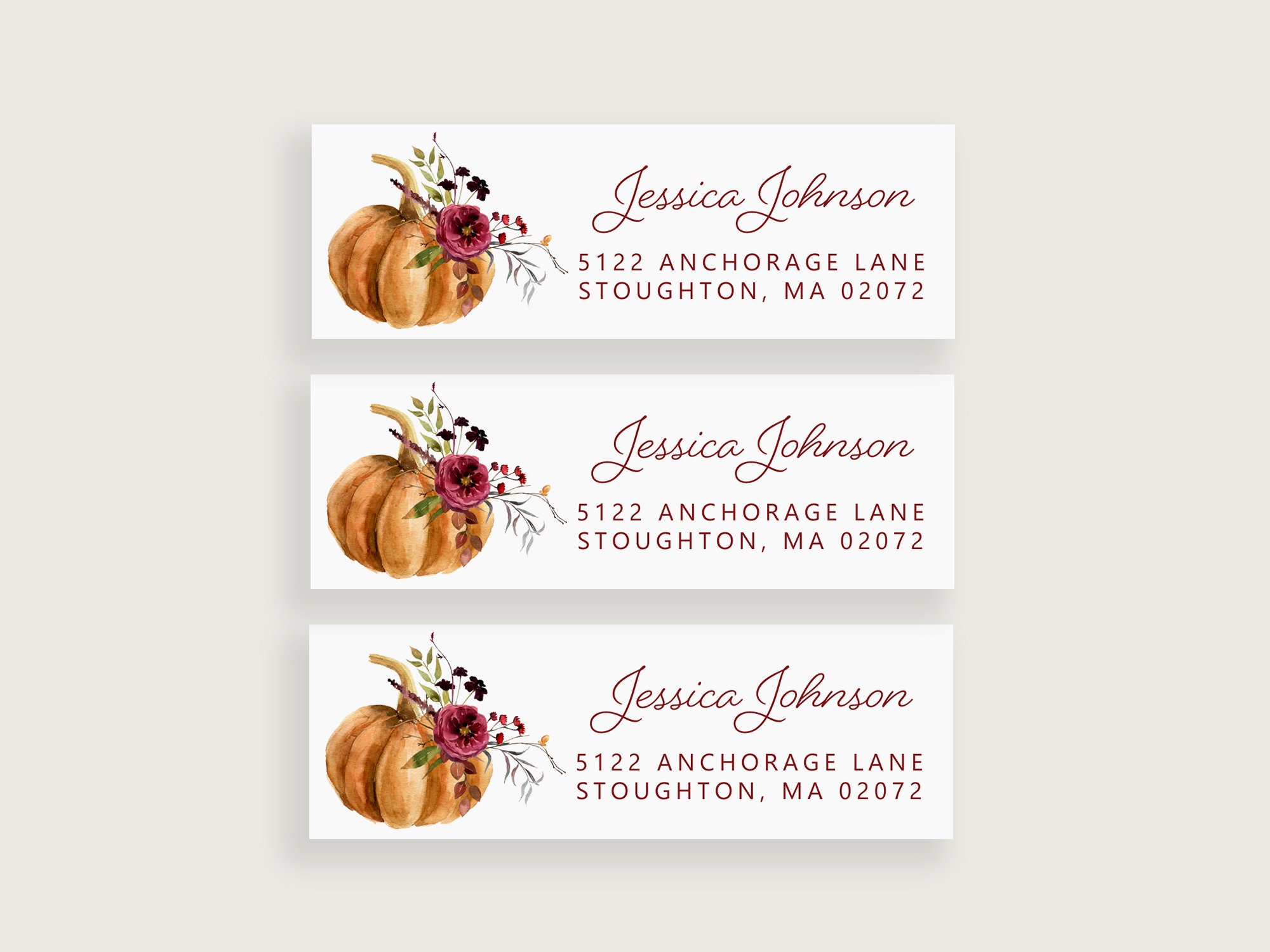 Pumpkin Address Labels Fall Address Labels Autumn Address - Etsy