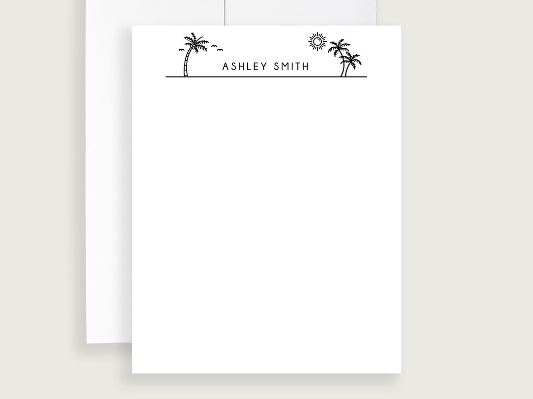 Palm Tree Stationary Card Set, Beach Notecards, Tropical Note Cards ...