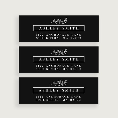 Address Label Black and White Personalized Address Labels | Etsy
