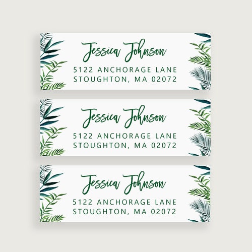 Tropical Address Labels Palm Tree Personalized Address Labels | Etsy