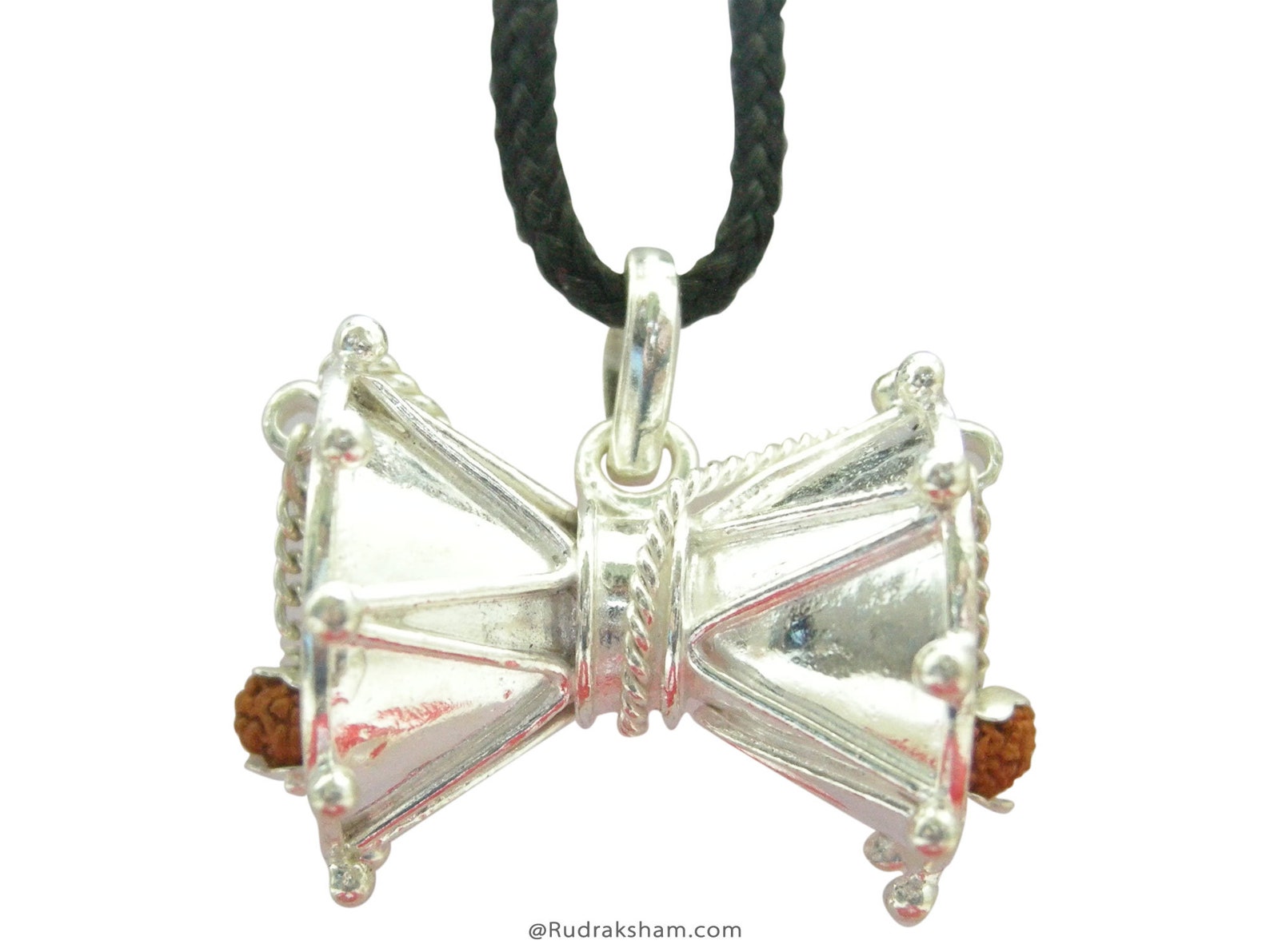 Silver DAMROO Pendant With Narmadeshwar Shivling Pendant | Etsy