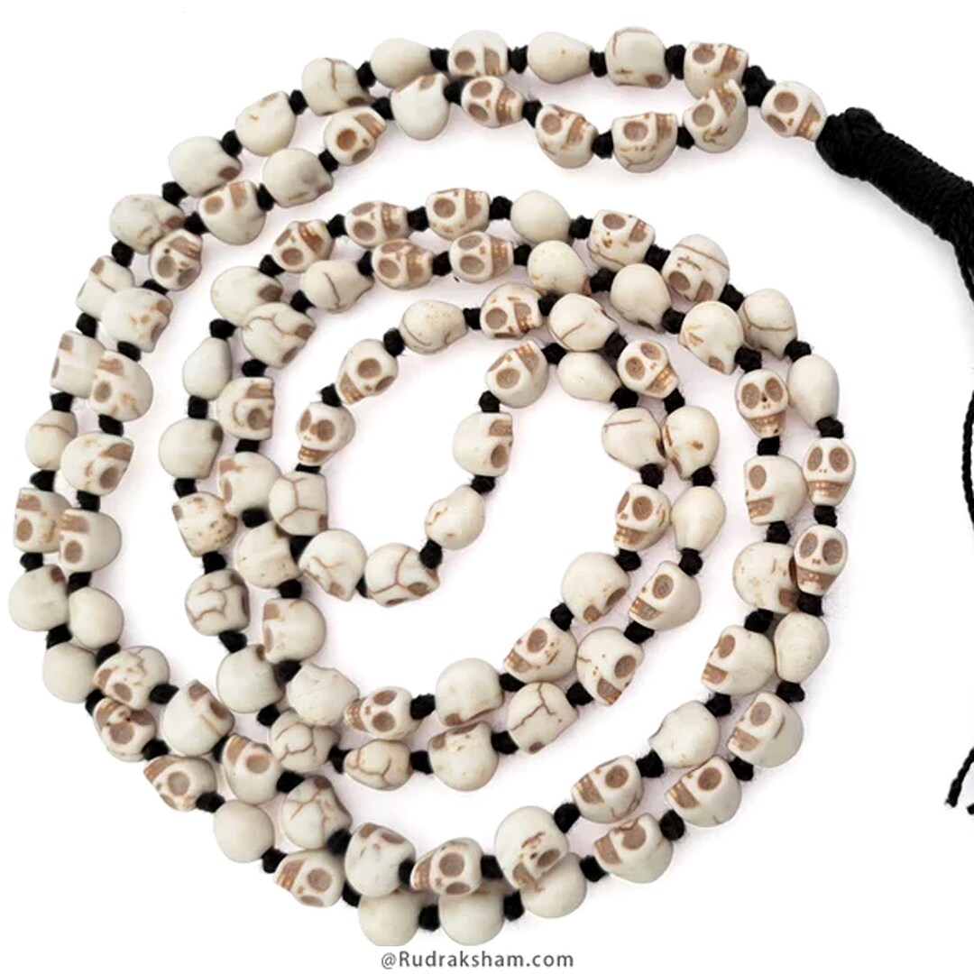 Skull Beads Mala | Skull Necklace Narmund Mala Skull Rosary Bone Mala ...