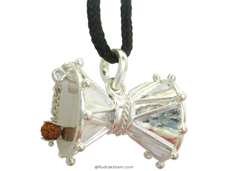 Silver DAMROO Pendant With Narmadeshwar Shivling Pendant - Etsy