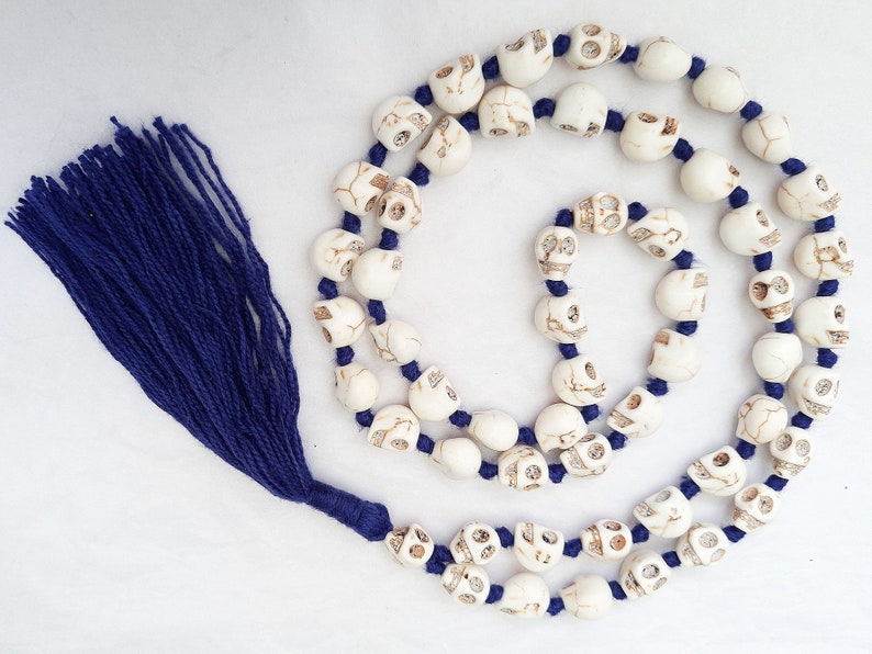 Skull Beads Mala Skull Necklace Narmund Mala Skull Rosary - Etsy