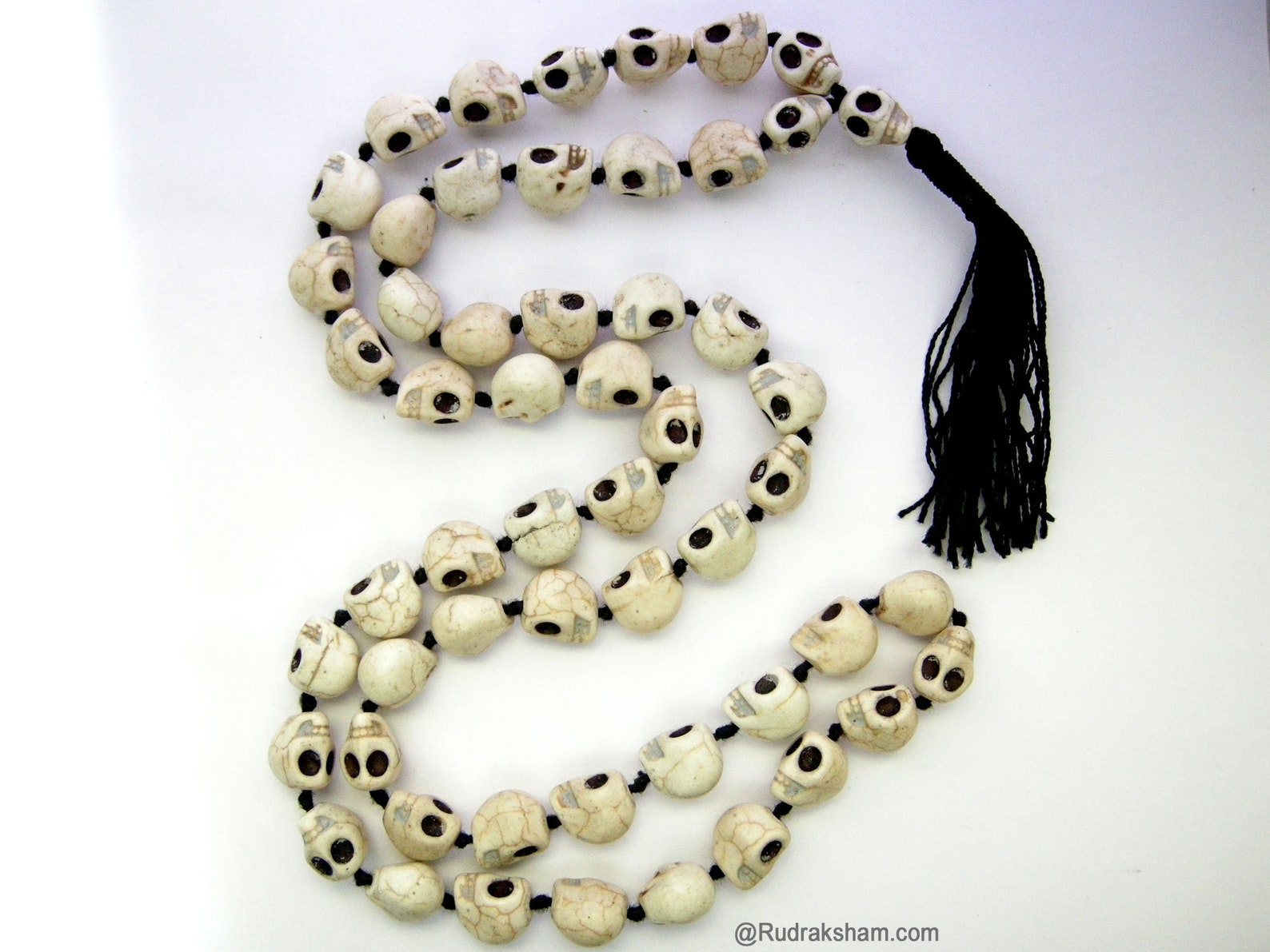 Skull Beads Mala Skull Necklace Narmund Mala Skull Rosary Bone Mala for ...