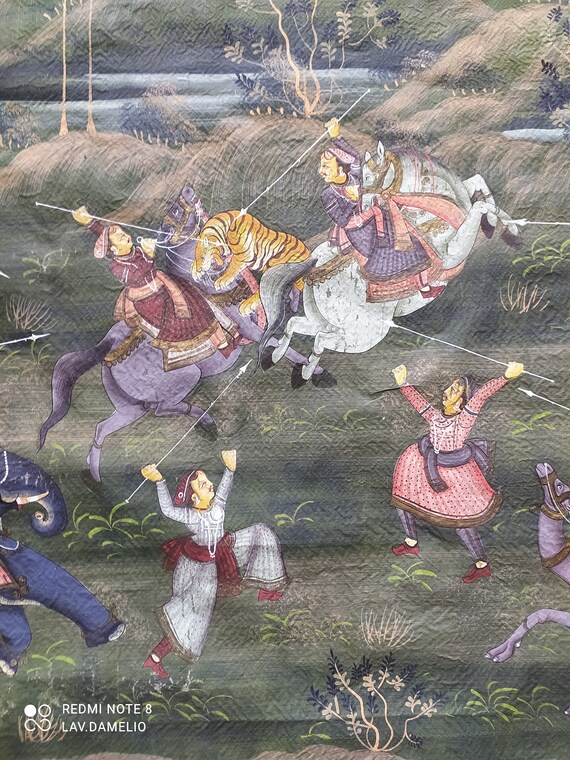 Shikar Scene/ Kings Hunting/ Antique Watercolour Painting on - Etsy