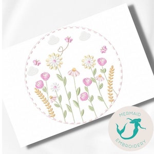 Flowers Circle Embroidery Design Frame Embroidery Design Machine Floral ...