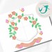 Pink Flowers Frame Embroidery Design Frame Embroidery Design Machine ...
