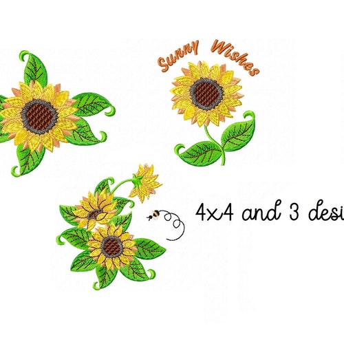Sunflowers Machine Embroidery Designs Instant Download 4x4 - Etsy