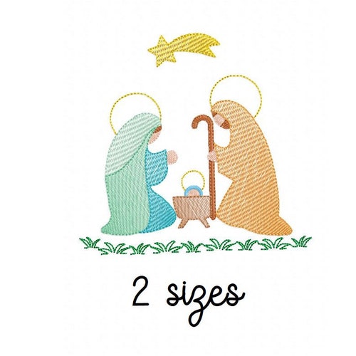 Holy Family Embroidery Design Machine Christmas Embroidery | Etsy