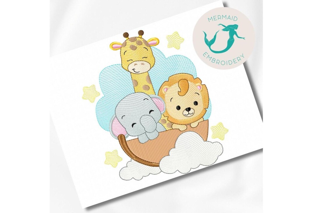 Safari Boy Ark Embroidery Design Animals Embroidery Design Machine Boys ...