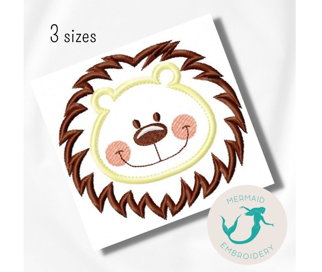 Lion Face Embroidery Design, Animals Embroidery Design Machine, Baby ...