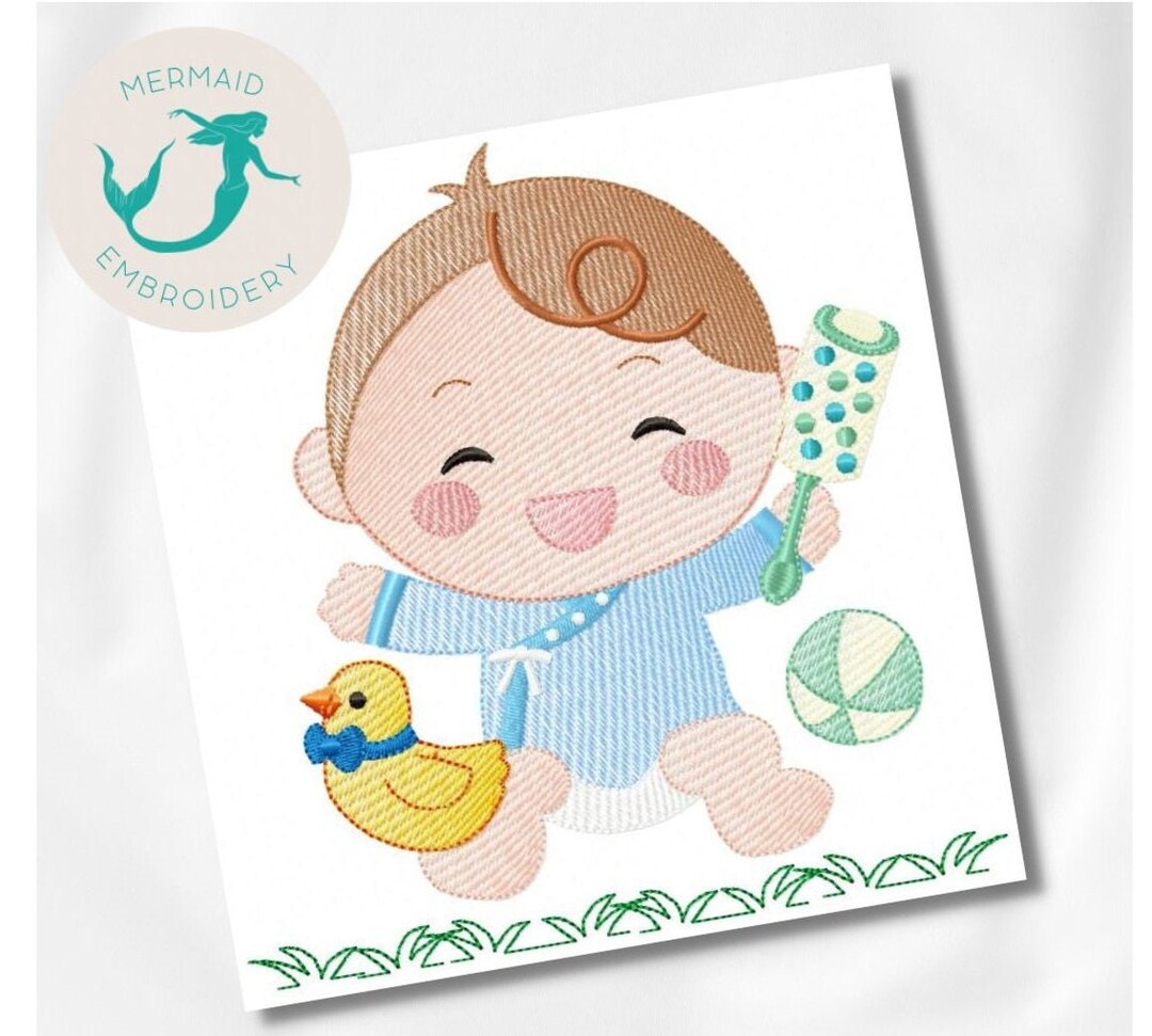 Cute Baby Boy Embroidery Design, Newborn Embroidery Design Machine ...