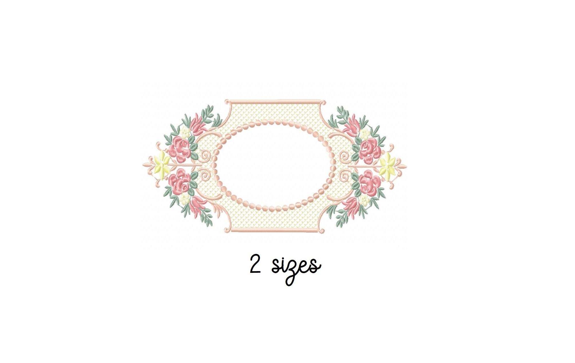 Frame Flowers Embroidery Design Frame Embroidery Design Machine Floral ...