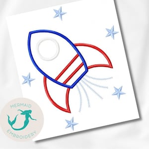 Rocket Embroidery Design, Baby Embroidery Design Machine, Newborn ...