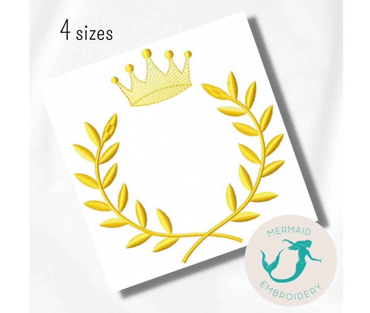 Branch Crown Embroidery Design Frame Embroidery Design Machine - Etsy