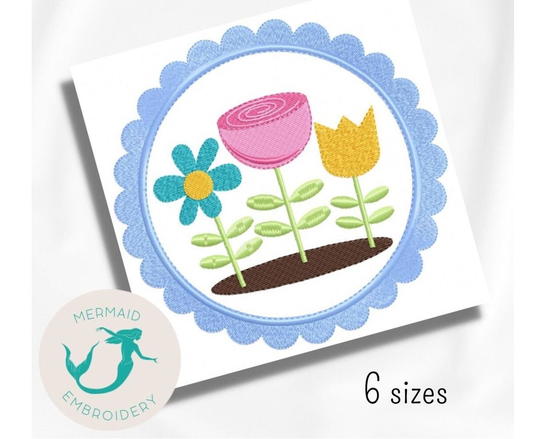 Flower in Frame Embroidery Design Frame Embroidery Design Machine ...