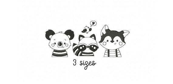 Cute Animals Boy Embroidery Design Animals Embroidery Design - Etsy
