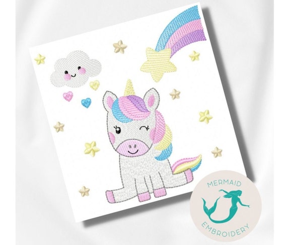 Unicorn Embroidery Design Cute Embroidery Design Machine - Etsy
