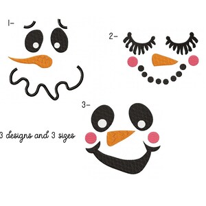 Snowman Faces Embroidery Design Machine, Christmas Embroidery Pattern ...