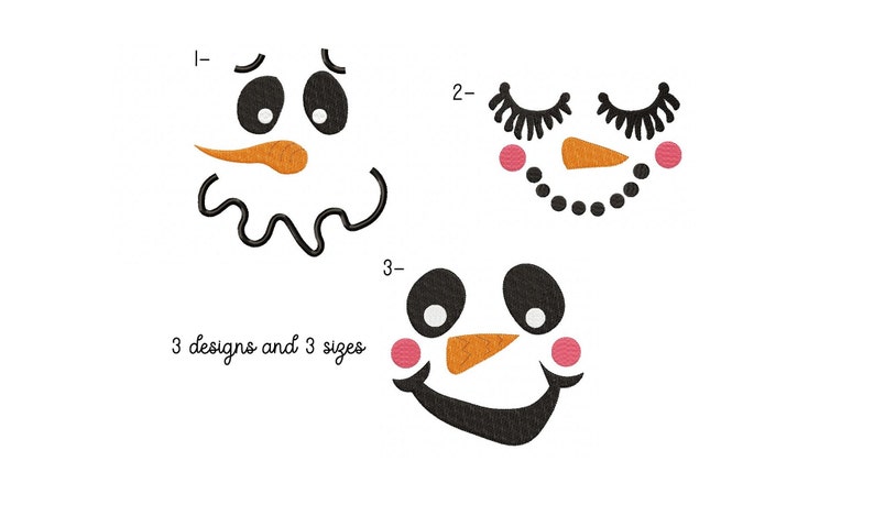 Snowman Faces Embroidery Design Machine Christmas Embroidery - Etsy