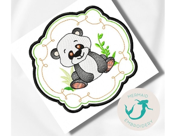 Cute Panda Frame Embroidery Design Baby Embroidery Design - Etsy