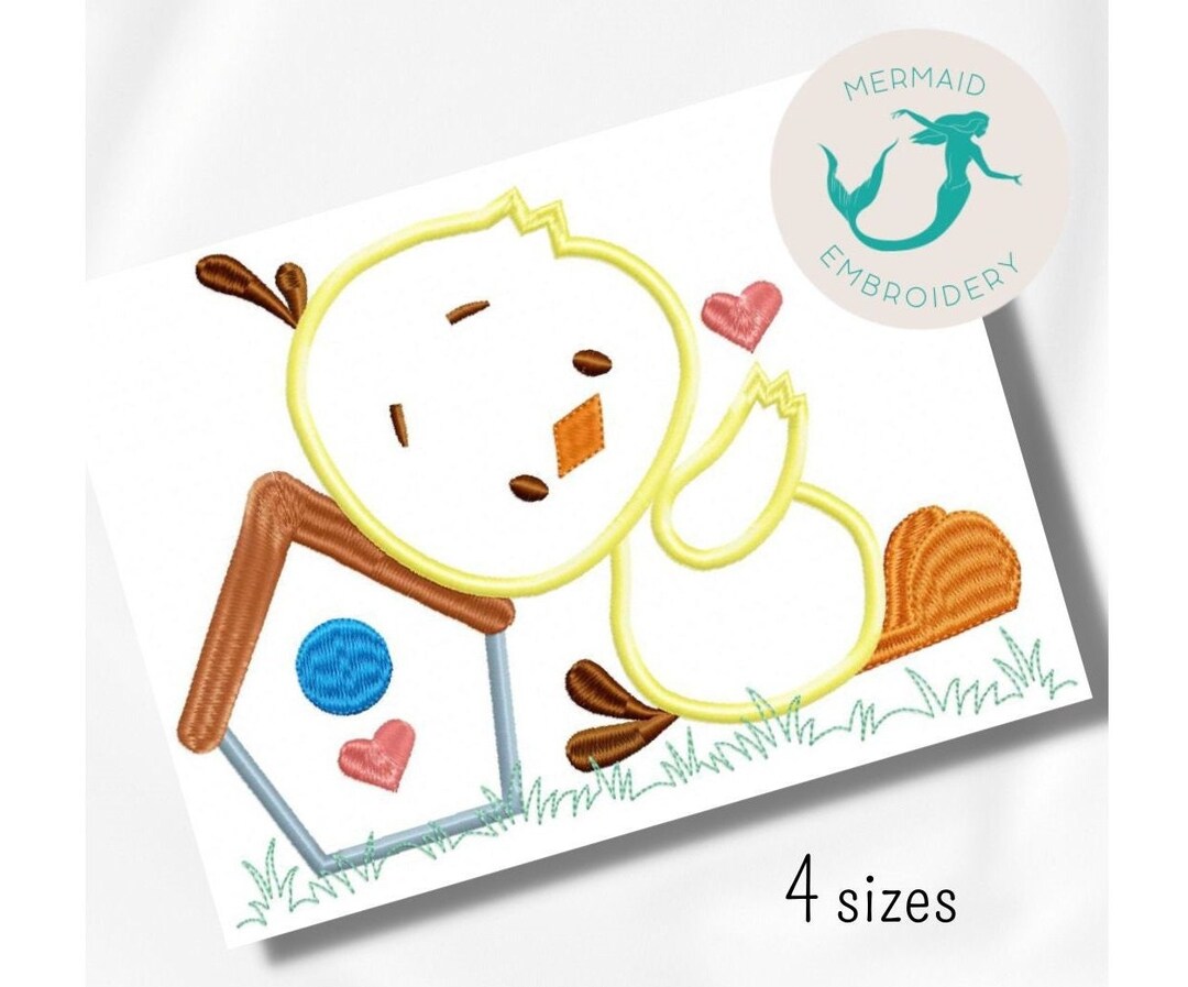 Cute Little Duck Applique Design, Baby Embroidery Design Machine ...
