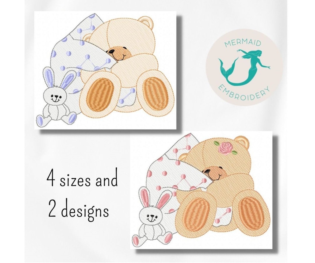 Bear Sleep Embroidery Design Baby Embroidery Design Machine Bear ...