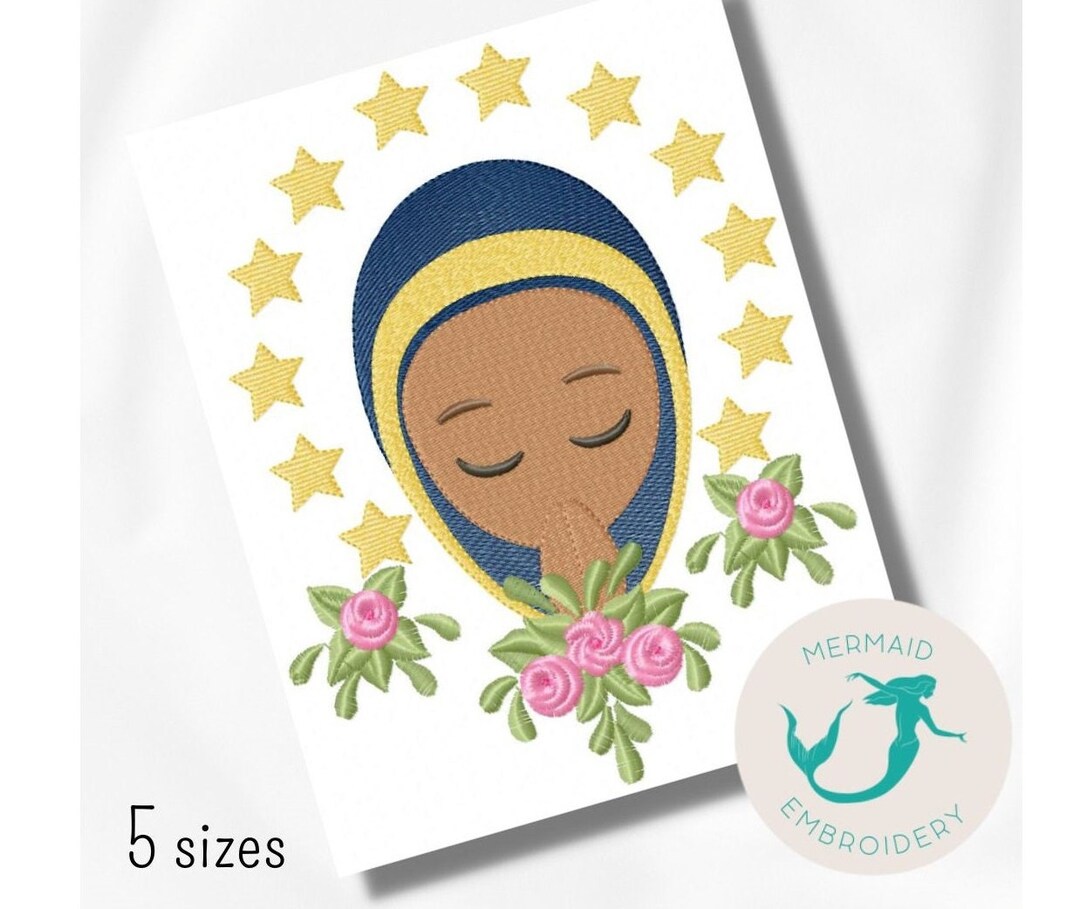 Holy Mary Embroidery Design Machine, Catholic Embroidery Pattern ...