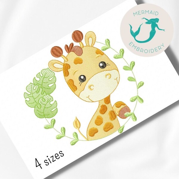 Giraffe Embroidery - Etsy