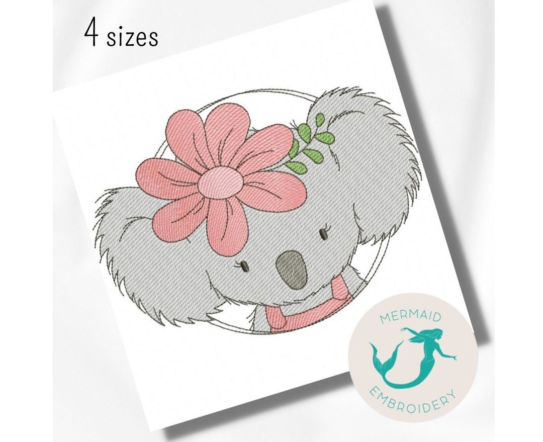 Koala Cute Frame Embroidery Designs Baby Embroidery Design Machine ...