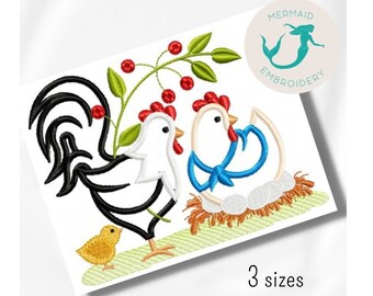 Chicken Embroidery Design - Etsy
