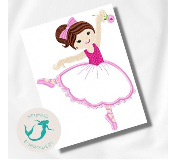 Beautiful Ballerina Embroidery Designs Girl Embroidery Design | Etsy
