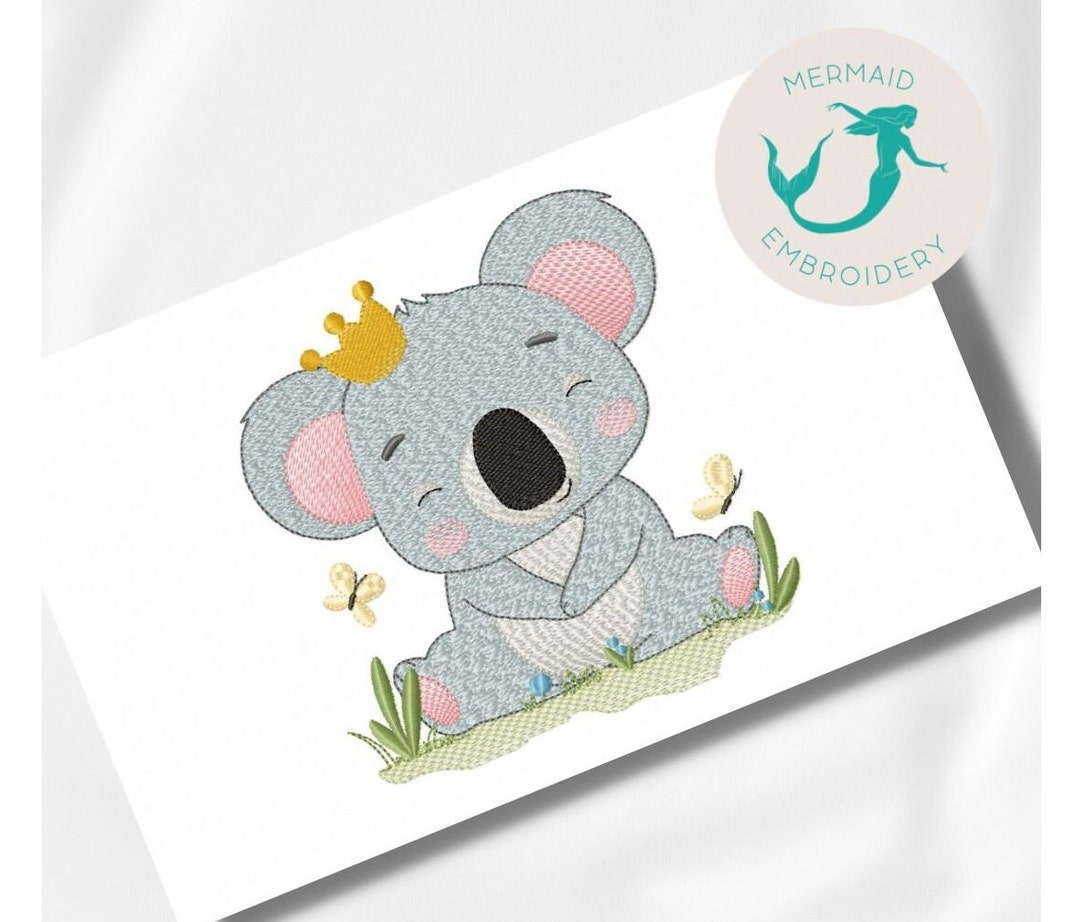 Koala Prince Embroidery Designs Baby Embroidery Design Machine Animals ...